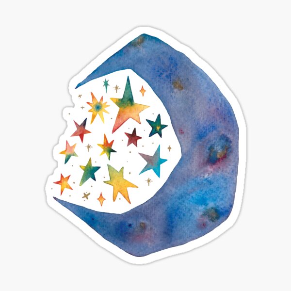 "Stars & Moon" Sticker for Sale by skinnyginny | Redbubble
