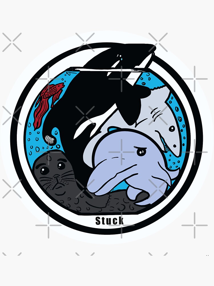"Stuck" Sticker for Sale by Lidybug | Redbubble