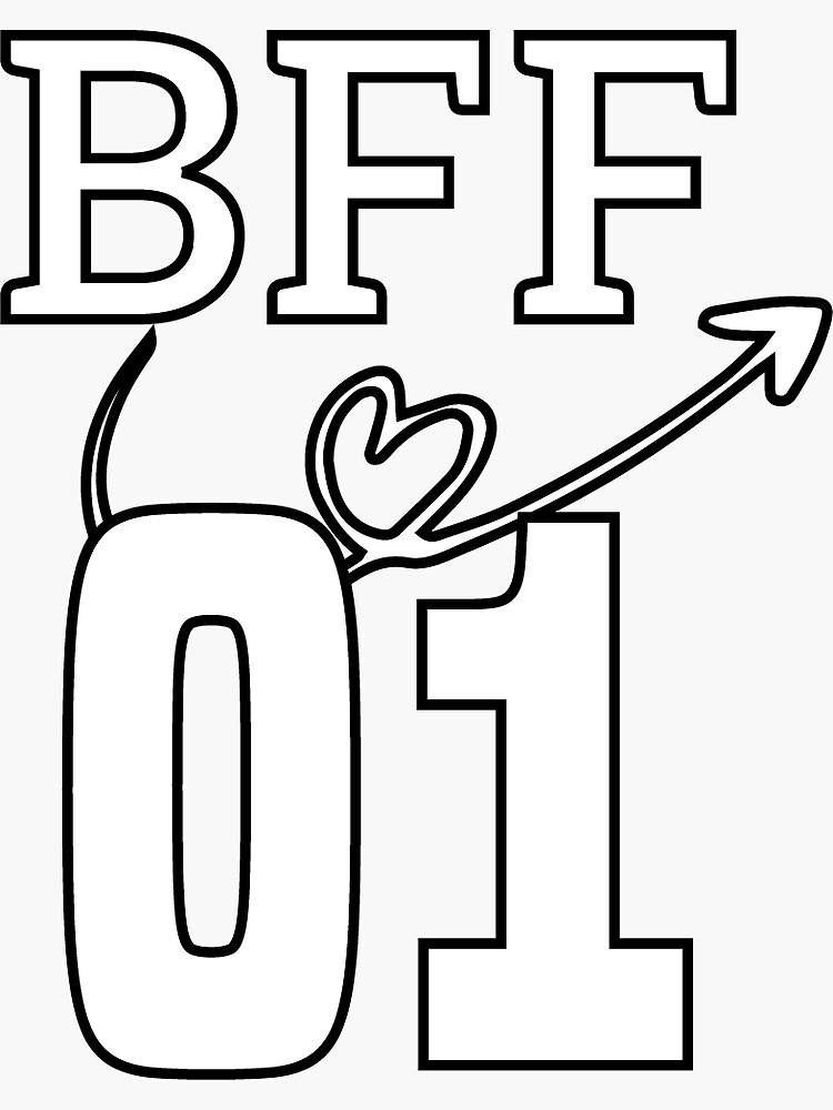 "BFF 01 Best Friends Matching tee Bestie Friendship Day Gift sticker ...