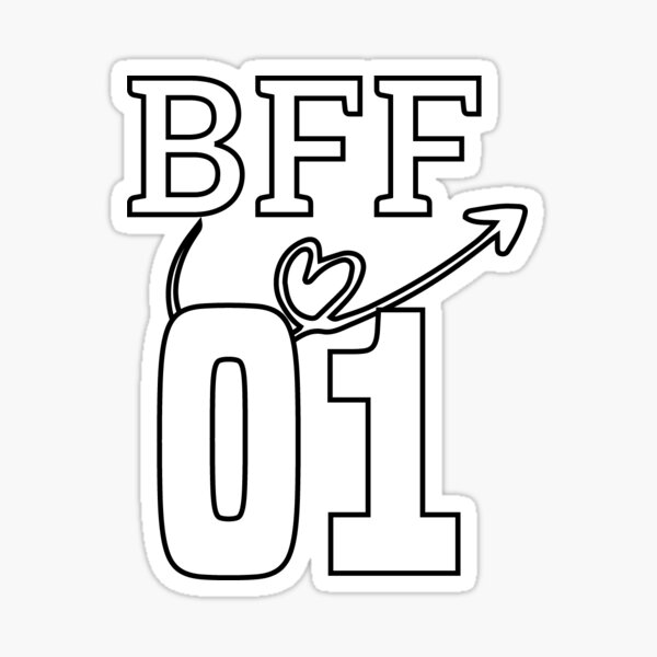 "BFF 01 Best Friends Matching tee Bestie Friendship Day Gift sticker ...