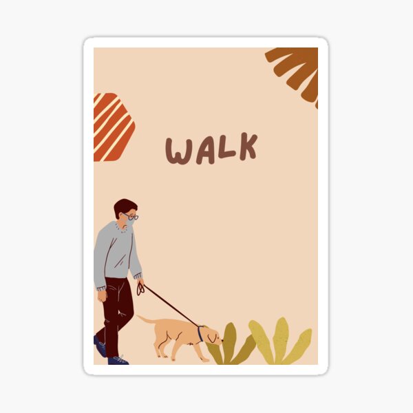 "dog walk" Sticker for Sale by ChrisCrete | Redbubble