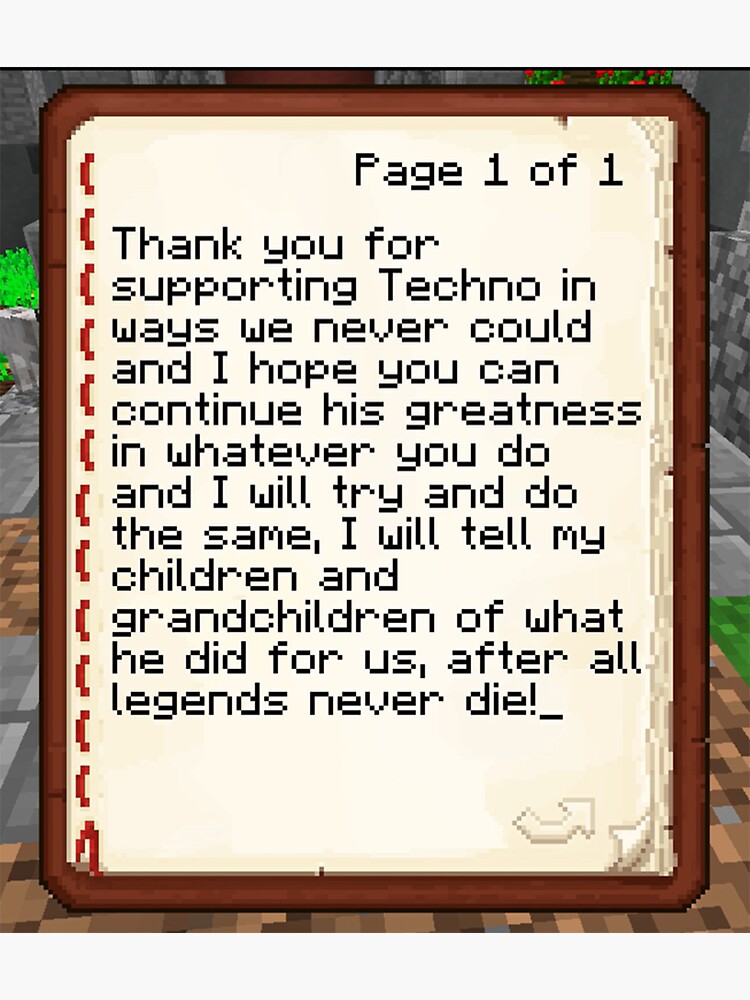 "Technoblade Text" Sticker for Sale by letaabbott | Redbubble