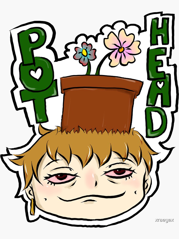 "Pot Head Cartoon" Sticker for Sale by xraeyex | Redbubble