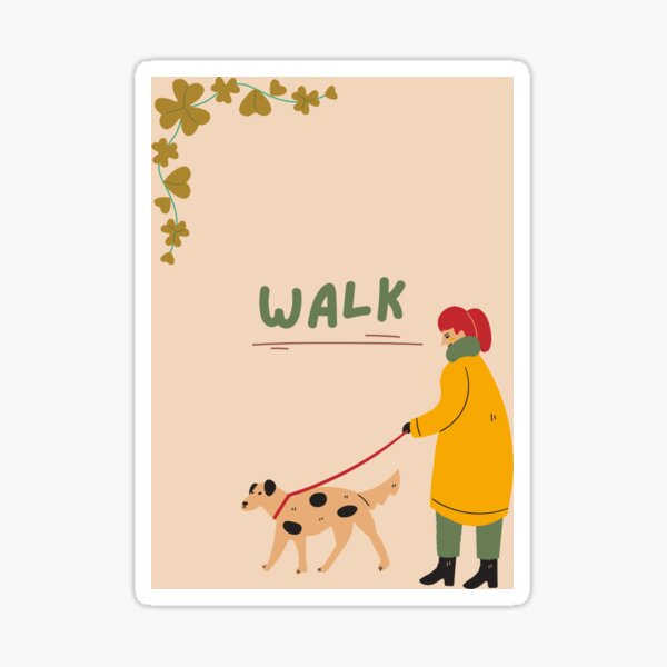 "dog walk" Sticker for Sale by ChrisCrete | Redbubble