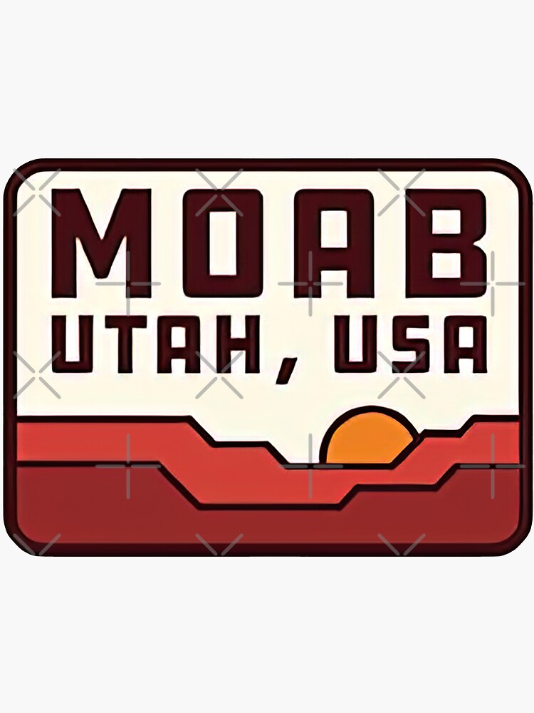 "Moab Utah, Vintage, Arch, Sunset" Sticker for Sale by graphic-genie ...