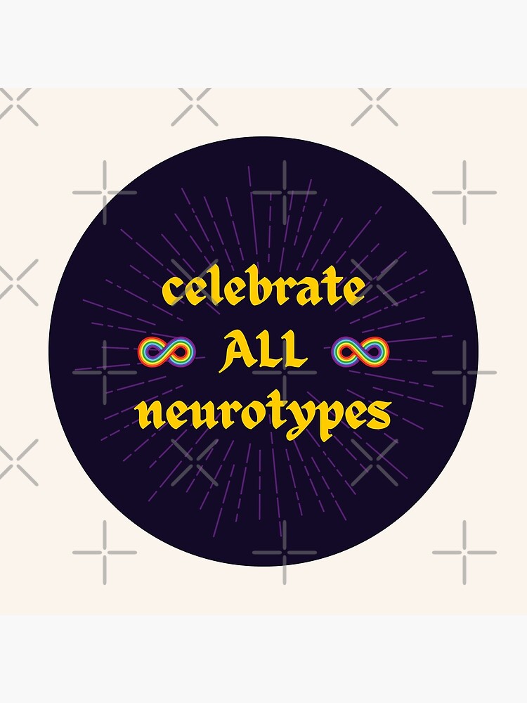 "Celebrate All Neurotypes | Dark Background with Rainbow Infinities ...