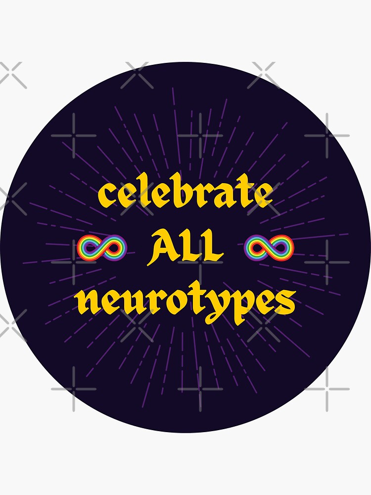 "Celebrate All Neurotypes | Dark Background with Rainbow Infinities ...