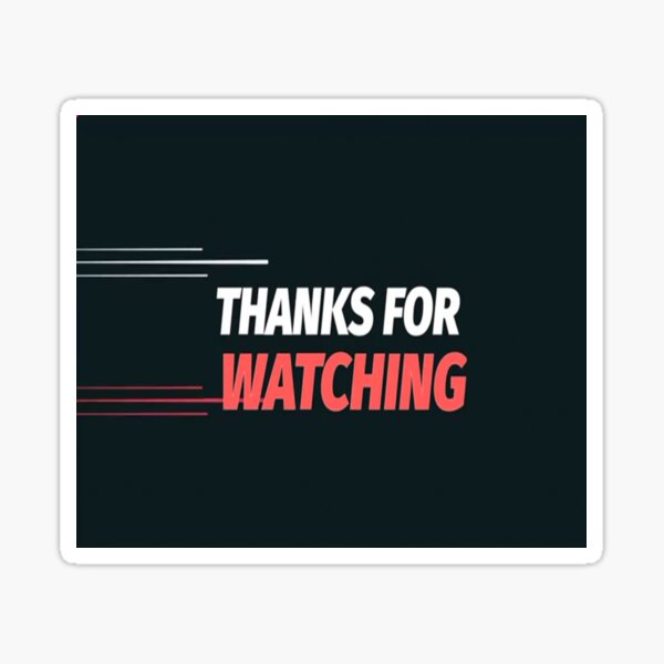 "thanks for watching" Sticker for Sale by aminz4 | Redbubble