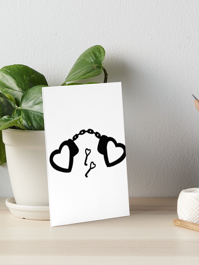 "heart shaped handcuffs" Art Board Print for Sale by sarah heranz ...