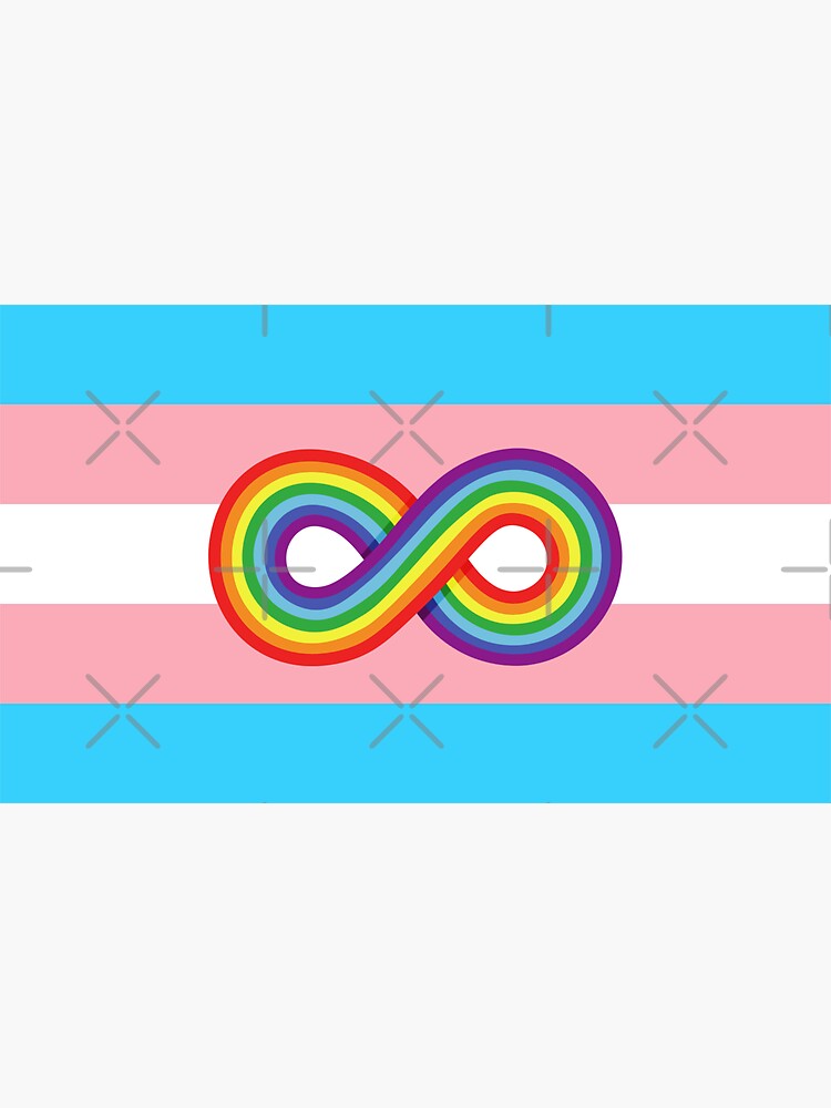 "Neurodivergent and Trans | Rainbow Infinity Trans Flag" Sticker for ...