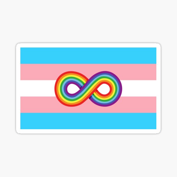 "Neurodivergent and Trans | Rainbow Infinity Trans Flag" Sticker for ...