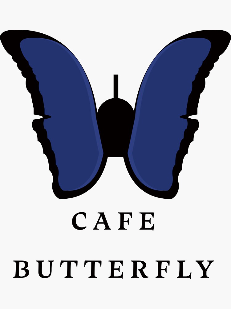"cafe butterfly" Sticker for Sale by Posterineye | Redbubble