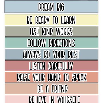 "Positive Classroom Rules " Poster for Sale by jennstore | Redbubble