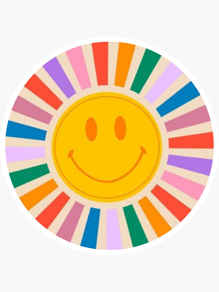 "VSCO Rainbow Smiley Face Sunshine Positivity Kindness Sticker" Sticker ...