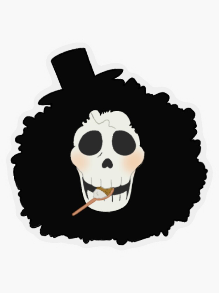 "One Piece Brooke Sticker | Anime Characters Fan Art" Sticker for Sale ...