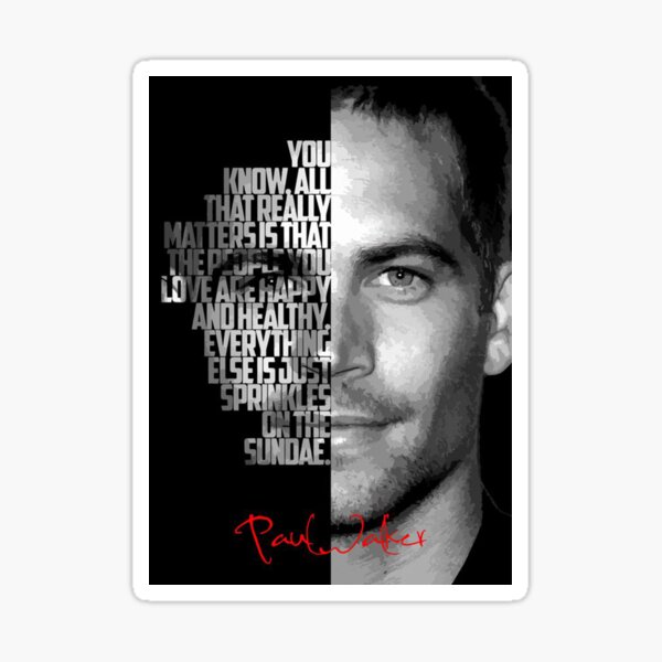 "Paul Walker great american actor" Sticker for Sale by Makarios-M ...