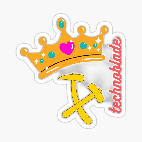 "technoblade crown with two tool " Sticker for Sale by DaiMovr | Redbubble