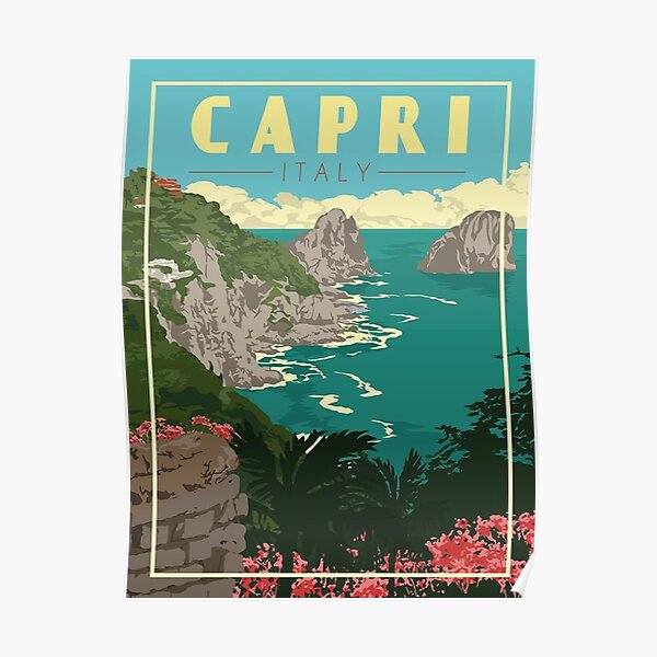 "Capri Italy Vintage Travel" Poster for Sale by vickersrene | Redbubble