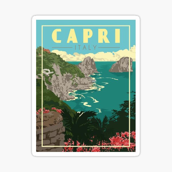 "Capri Italy Vintage Travel" Sticker for Sale by vickersrene | Redbubble