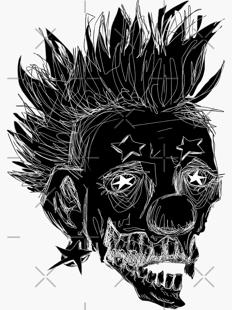 "sketchy clown punk?" Sticker for Sale by kils-treehouse | Redbubble