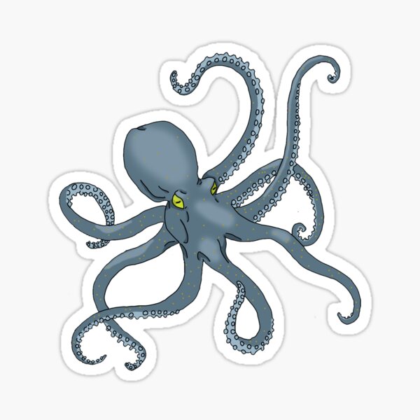 "Blue Octopus" Sticker for Sale by StudioRenly | Redbubble