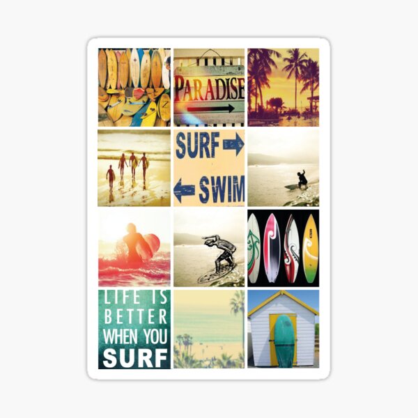 "life is better when you surf" Sticker for Sale by JHI-design | Redbubble