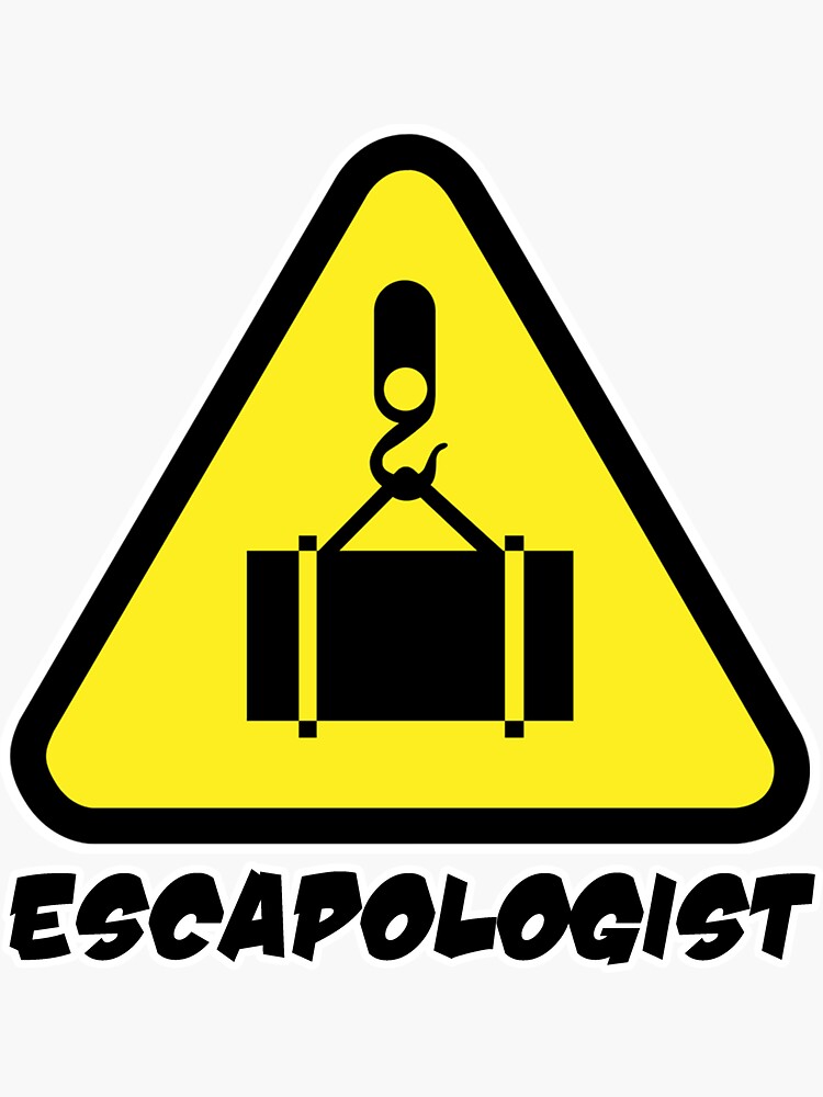 "Escape Artist / Escapologist Hanging Crate" Sticker for Sale by ...