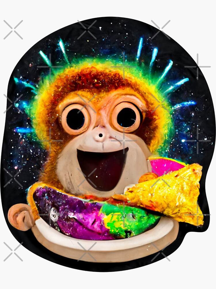 "Monkey Love Taco" Sticker for Sale by MythicPrompts | Redbubble