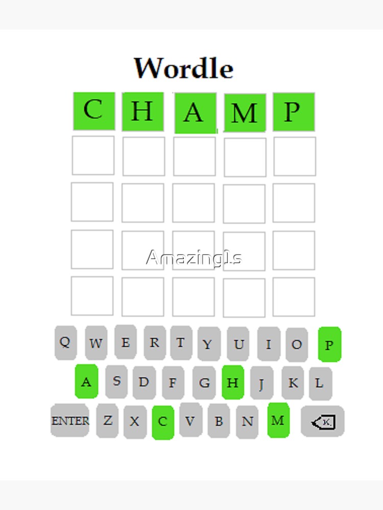 "Wordle Champ" Sticker for Sale by Amazing1s | Redbubble