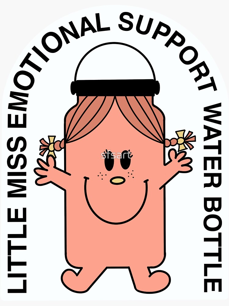 ""Little Miss Emotional Support Water Bottle" - Pink" Sticker for Sale ...