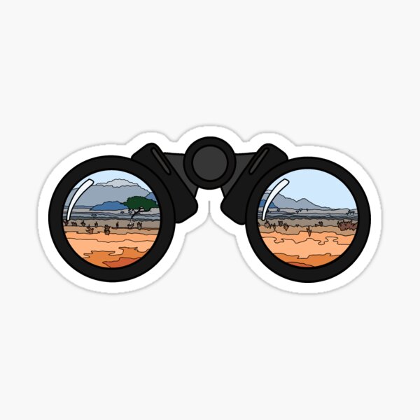 "safari scene binoculars" Sticker for Sale by josiebusato | Redbubble