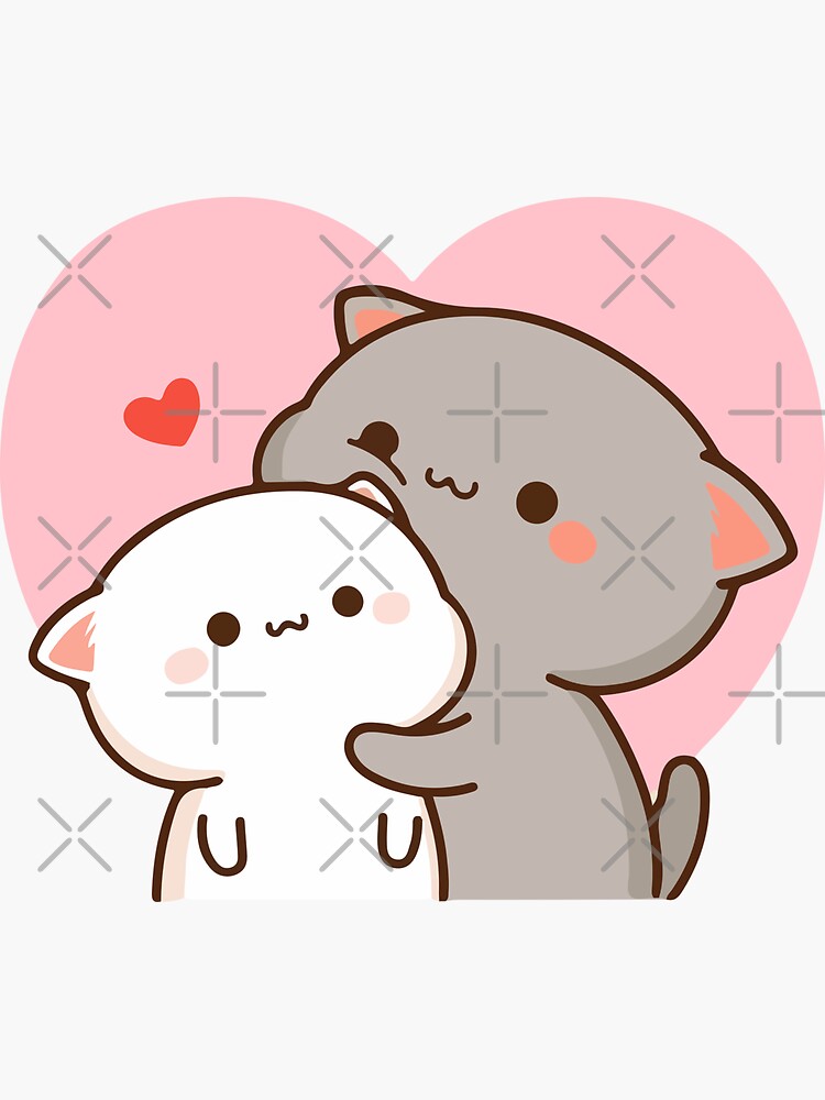 "Love Peach and Goma Hug" Sticker for Sale by dev-ilyass | Redbubble