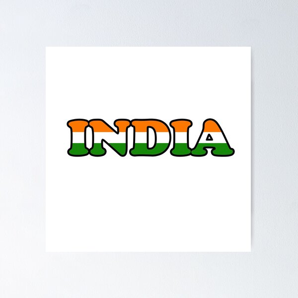 "INDIA FLAG COLOUR TEXT " Poster for Sale by UJ7777 | Redbubble