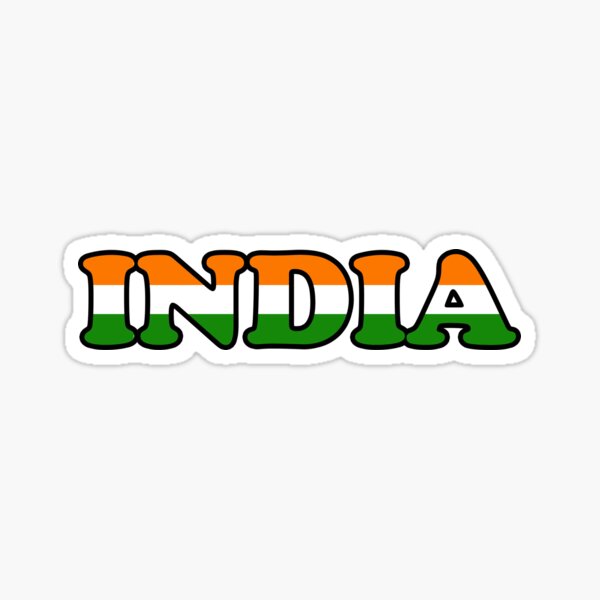 "INDIA FLAG COLOUR TEXT " Sticker for Sale by UJ7777 | Redbubble