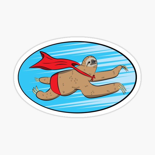 "Super Sloth" Sticker for Sale by DuckTaylor | Redbubble