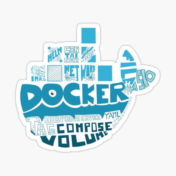 "Docker Logo Text Portrait: Artistic Tribute for Tech Enthusiasts" Sticker for Sale by ...