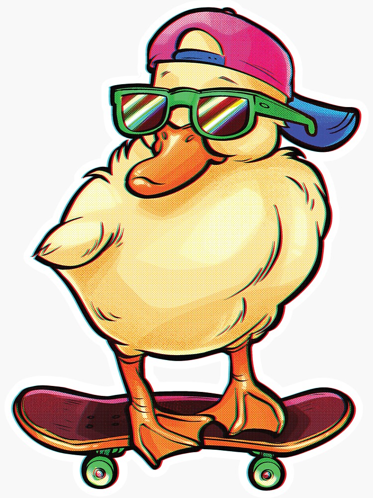 "Radical Duck" Sticker for Sale by QuackamosArt | Redbubble