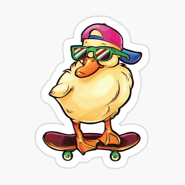 "Radical Duck" Sticker for Sale by QuackamosArt | Redbubble