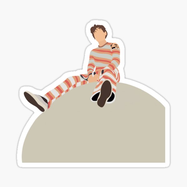 "Harry Styles Sitting On Ball" Sticker for Sale by juliasquill4 | Redbubble