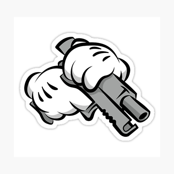 "Mickey Mouse Hands Shooting a Gun" Photographic Print by ...
