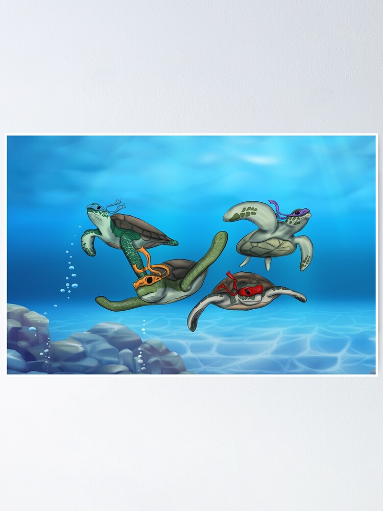 "Ninja Sea Turtles" Poster for Sale by DuckTaylor | Redbubble