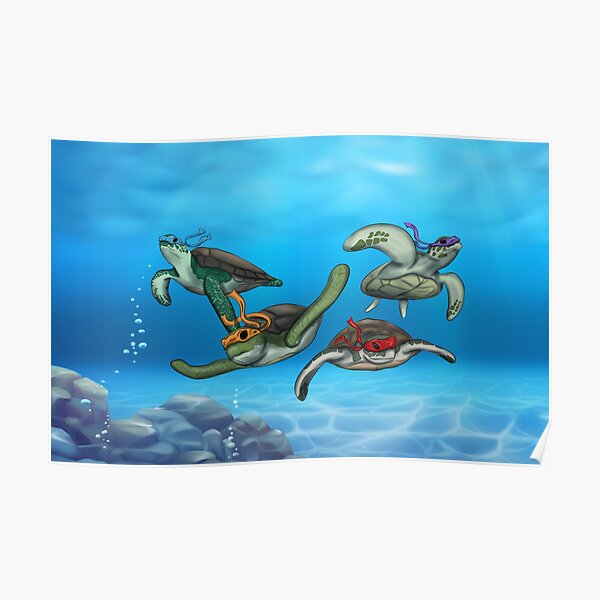 "Ninja Sea Turtles" Poster for Sale by DuckTaylor | Redbubble