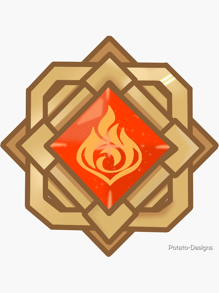 "Liyue Pyro Vision" Sticker for Sale by Potato-Designs | Redbubble
