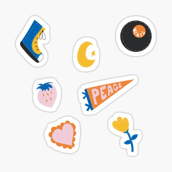 "retro patches sticker pack" Sticker for Sale by keeganemma | Redbubble