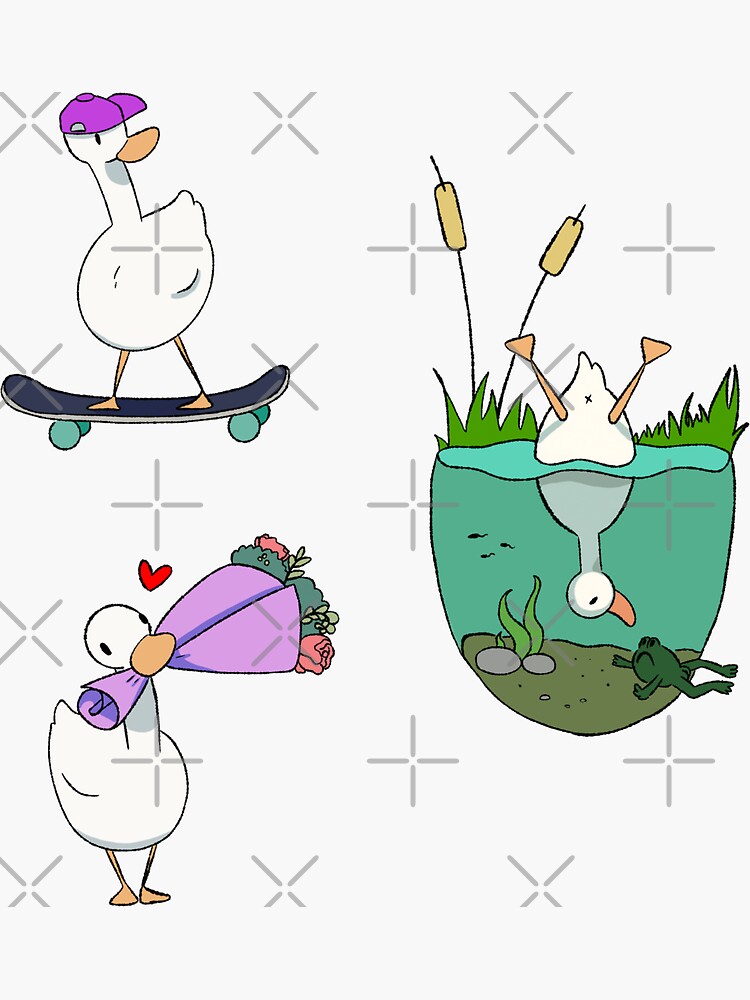 "Ducks doing cute things" Sticker for Sale by Quackustrations | Redbubble