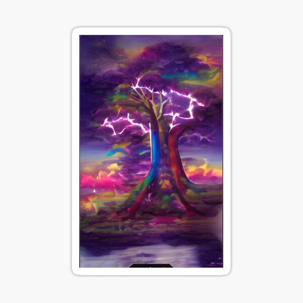"Tree of lightning" Sticker for Sale by carmen012 | Redbubble