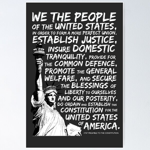 "We The People Preamble to the Constitution Cool American Shirt" Poster ...