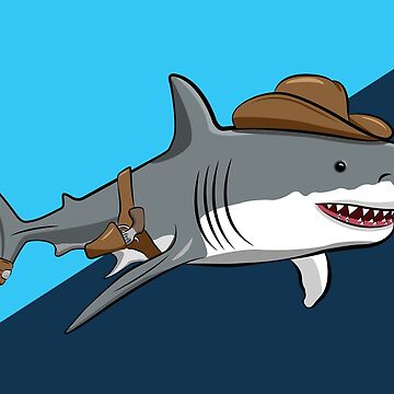 "Cowboy Shark" Sticker for Sale by DuckTaylor | Redbubble