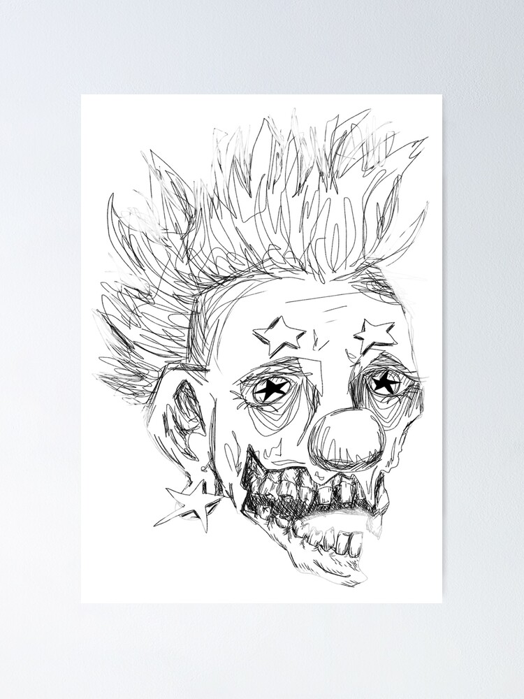 "sketchy clown punk? inverted" Poster for Sale by kils-treehouse ...