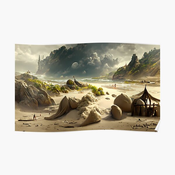 "Caribbean White sand beach #3 | AI generated art" Poster for Sale by ...